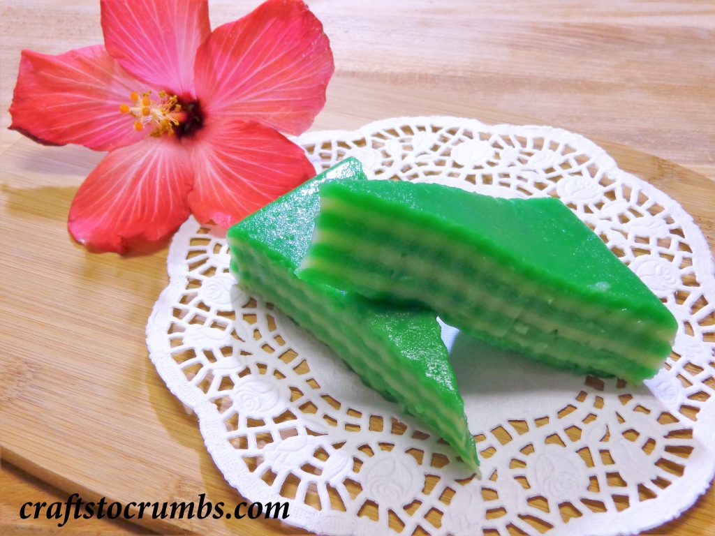 Pandan Steamed Layer Cake (Khao Pard Xun) – Crafts to Crumbs